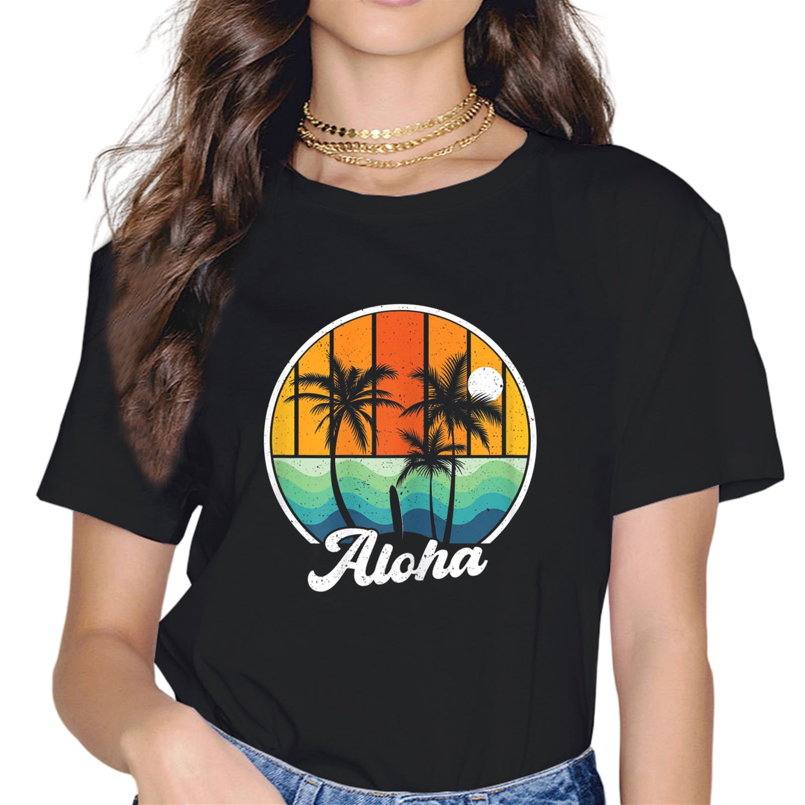 Aloha Hawaii Hawaiian Island Shirts Surf T-Shirt - Walmart.com