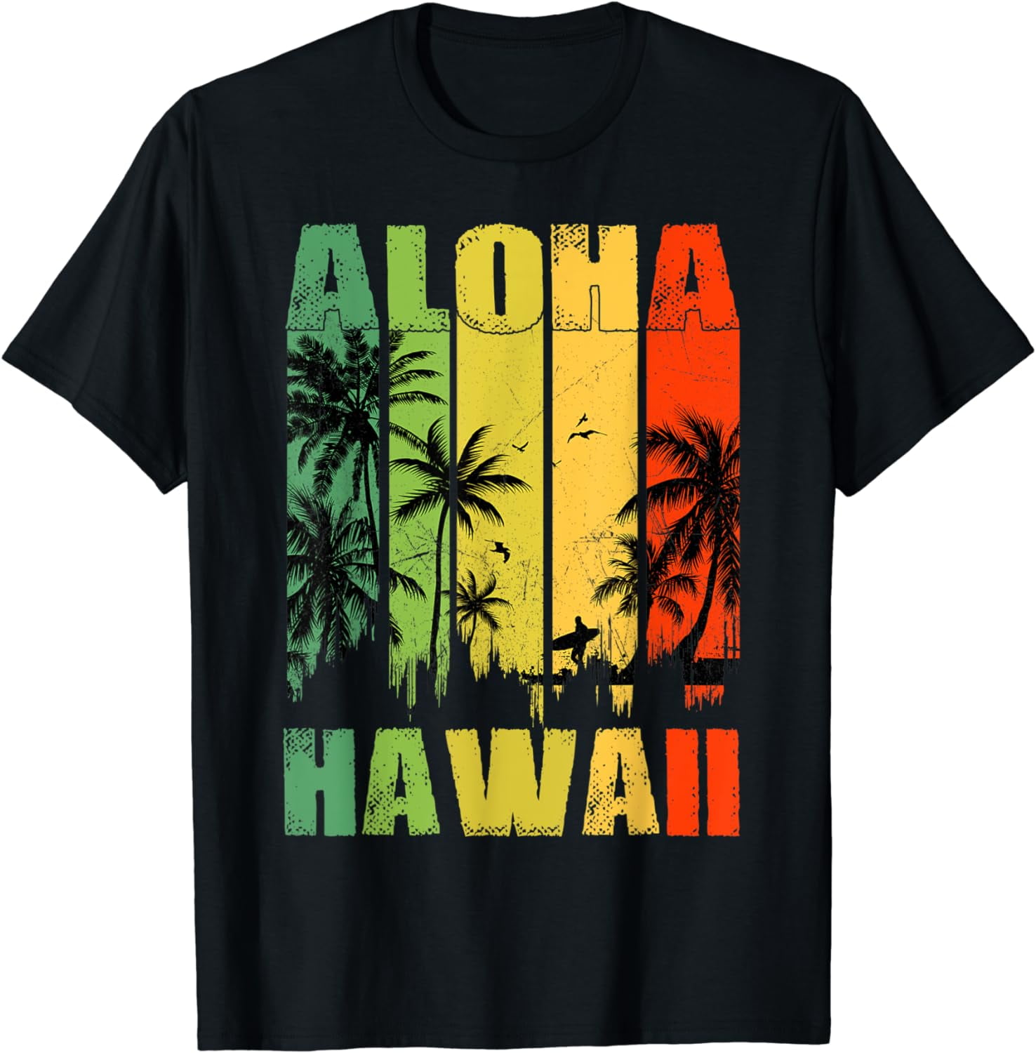 Aloha Hawaii Hawaiian Island Vintage 1980s Throwback T-Shirt - Walmart.com