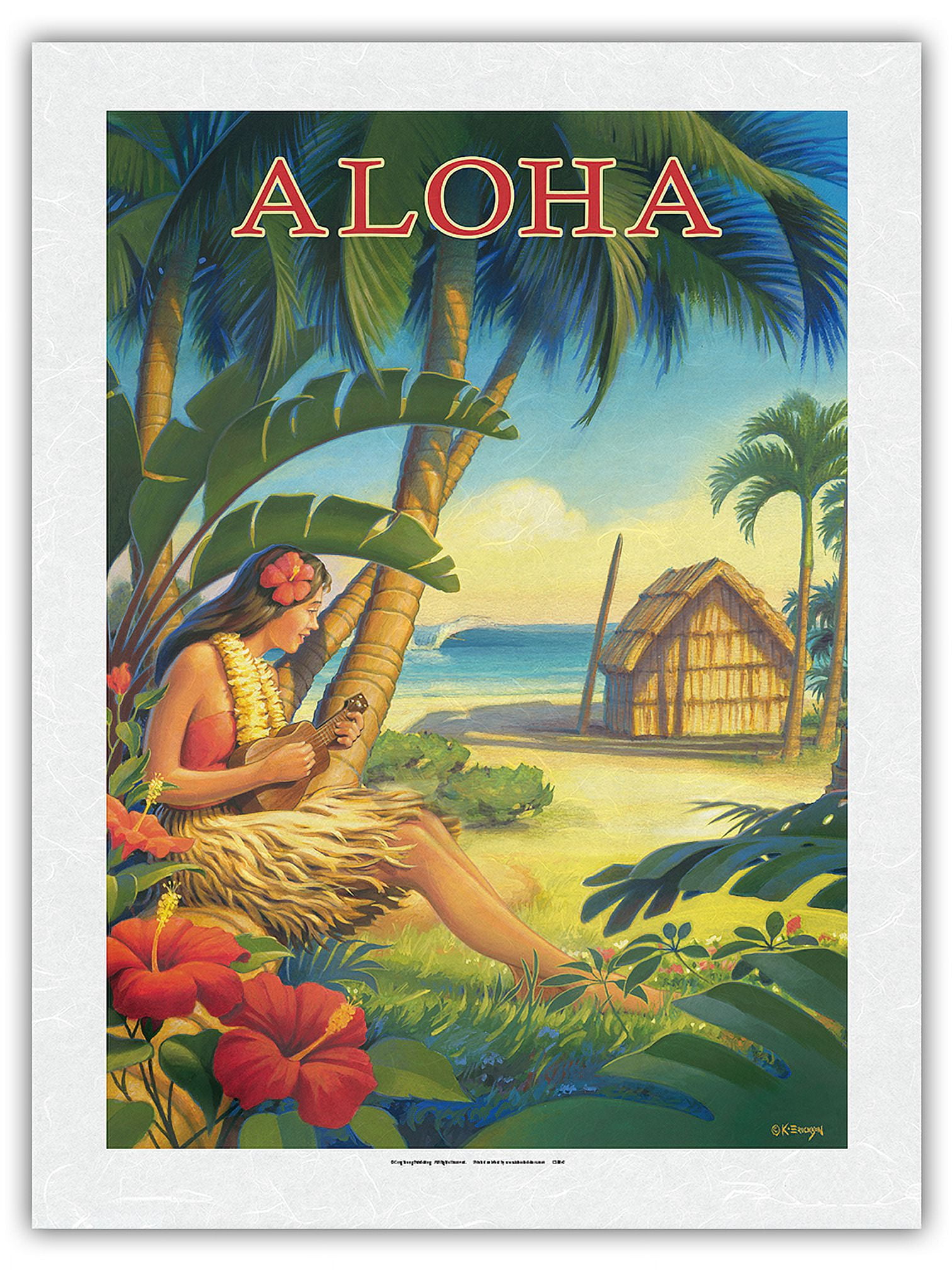 Aloha - Hawaii - Hula Dancer with Ukulele - Vintage Hawaiian Travel ...
