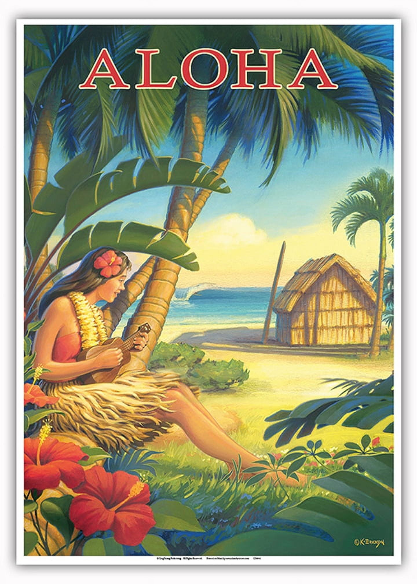 Aloha - Hawaii - Hula Dancer with Ukulele - Vintage Hawaiian Travel ...