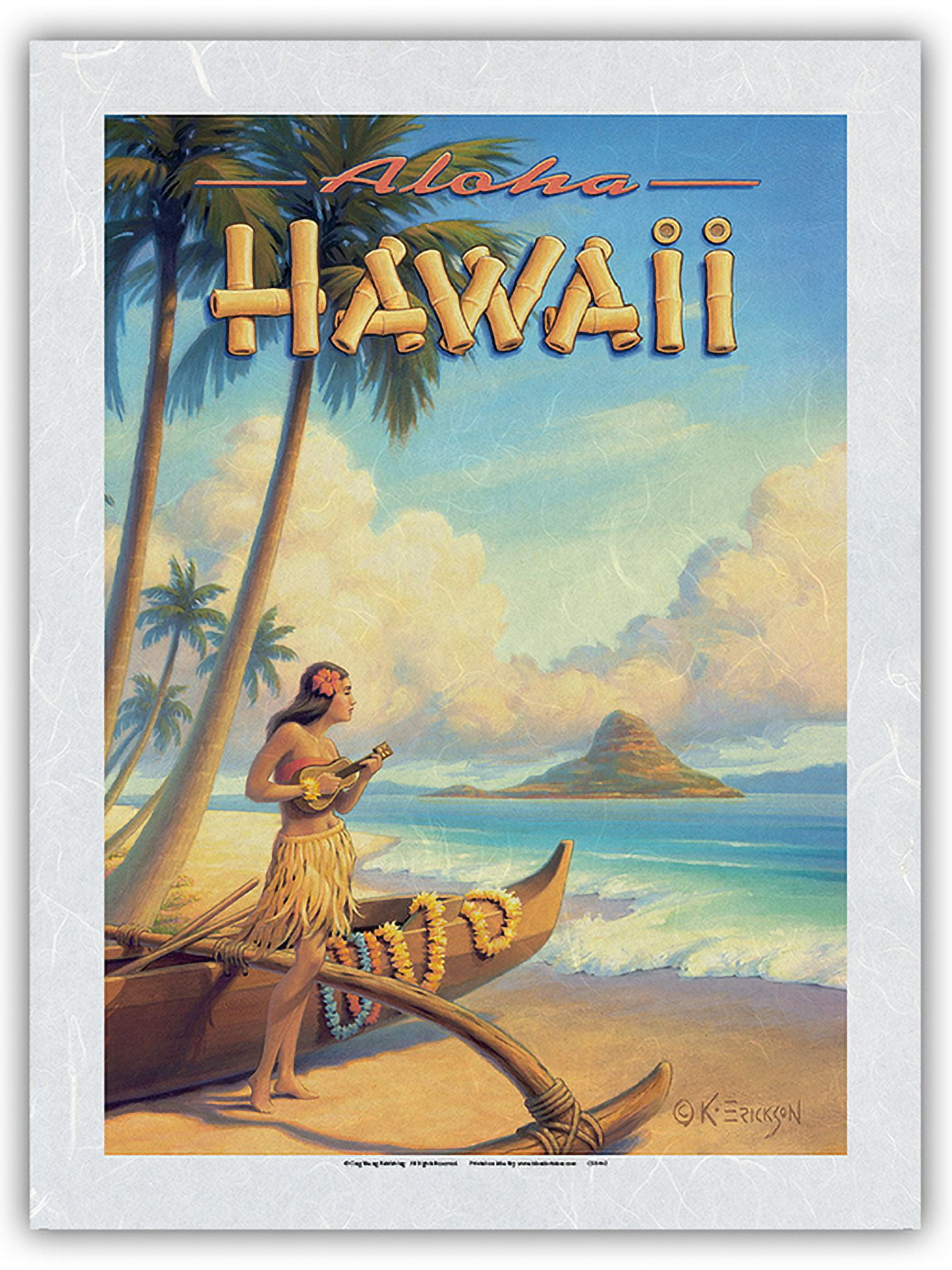 Aloha Hawaii - Hula Girl Playing Ukulele - Mokoliʻi Island (Chinaman's ...