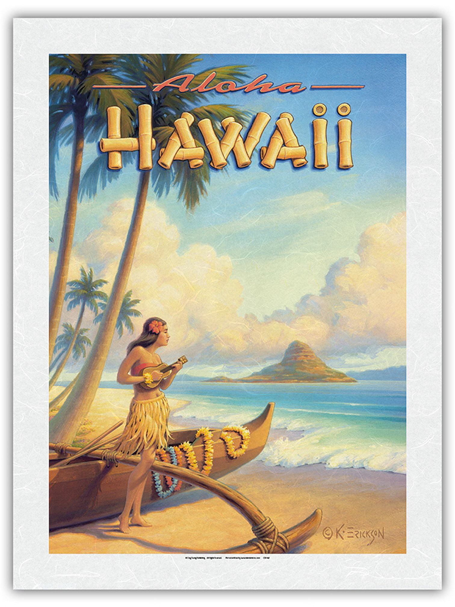 Aloha Hawaii - Hula Girl Playing Ukulele - Mokoliʻi Island (Chinaman's ...