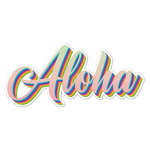 Aloha Hawaii Sticker Indoor Outdoor Phone Decal Water Bottle Stickers ...