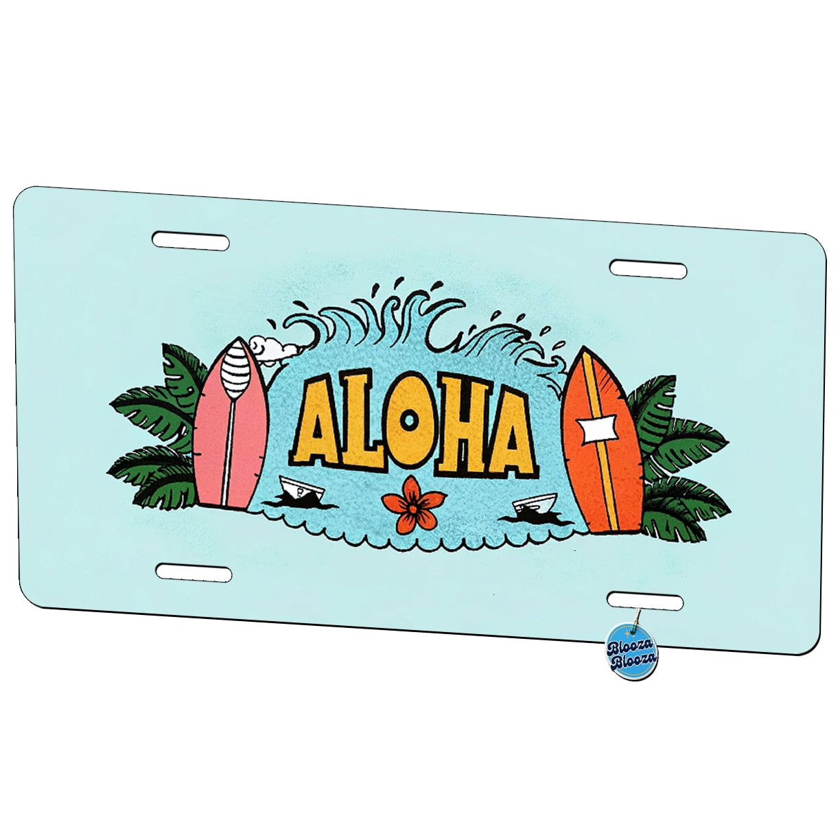 Aloha Hawaii Surfboards Ocean Waves Metal Novelty License Plate ...