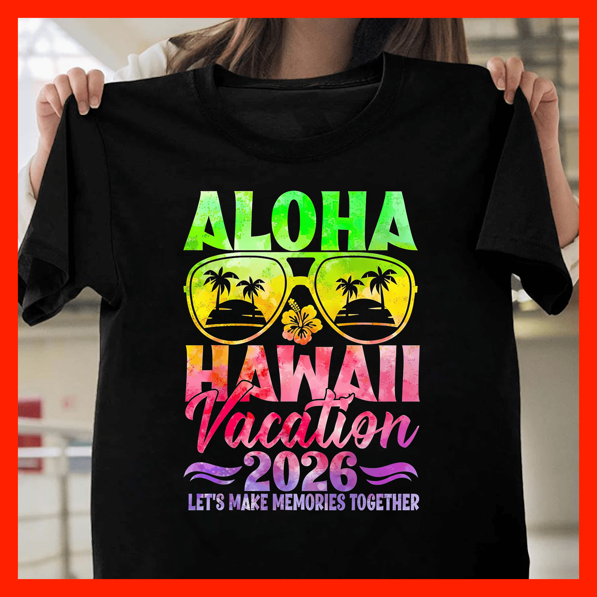 Aloha Hawaii Vacation 2026 T-Shirt - Tropical Beach Sunglasses Palm ...