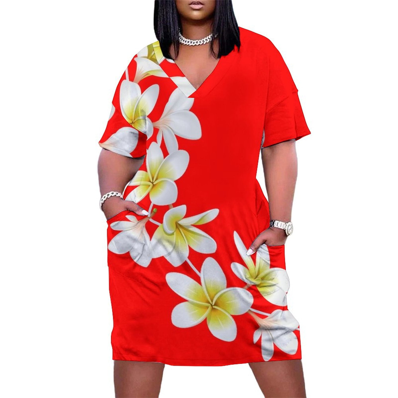Aloha Hawaii. Vestido holgado con cuello tradicional de la isla ...