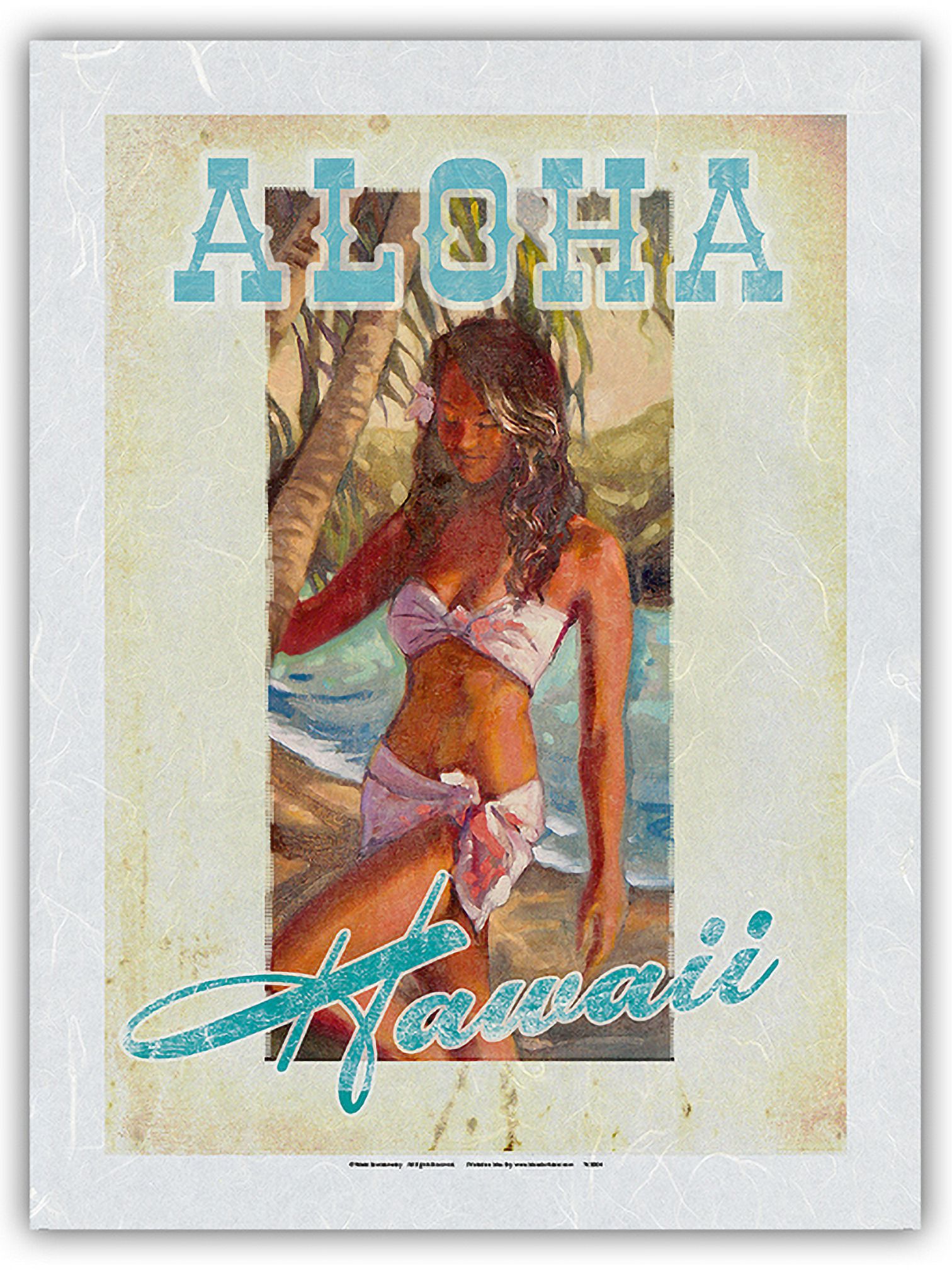 Aloha Hawaii - Vintage Travel Poster by Wade Koniakowsky - Japanese Unryu Rice Paper Art Print ...