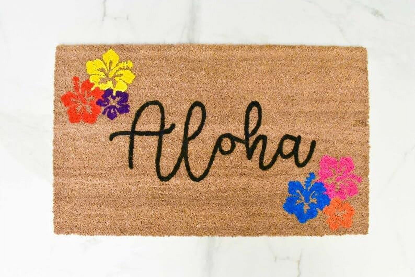 Aloha Hawaiian Doormat Hawaiian Decor Bathroommat Water Absorbent ...