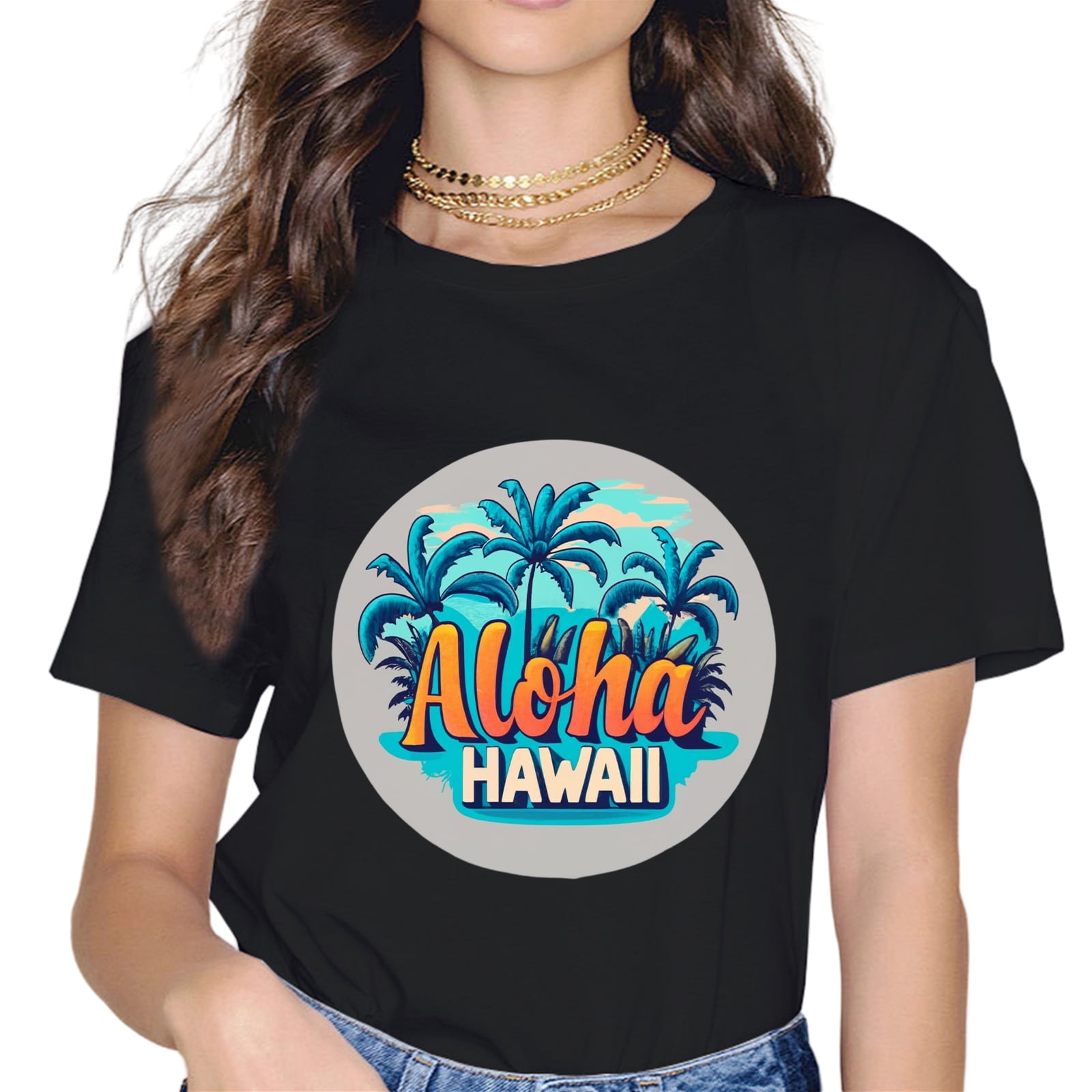 Aloha Hawaiian Island Tropical Hawaii Design Vacation Souvenir T-Shirt ...