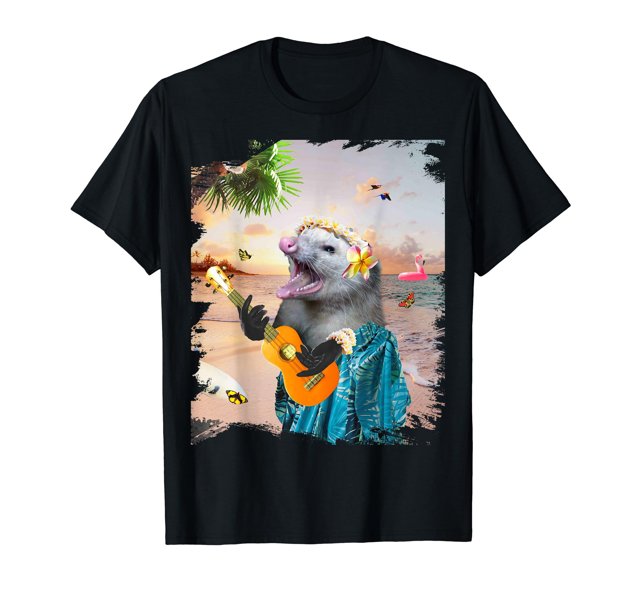 Aloha Hawaiian Possum Opossum Beach Funny T-Shirt - Walmart.com