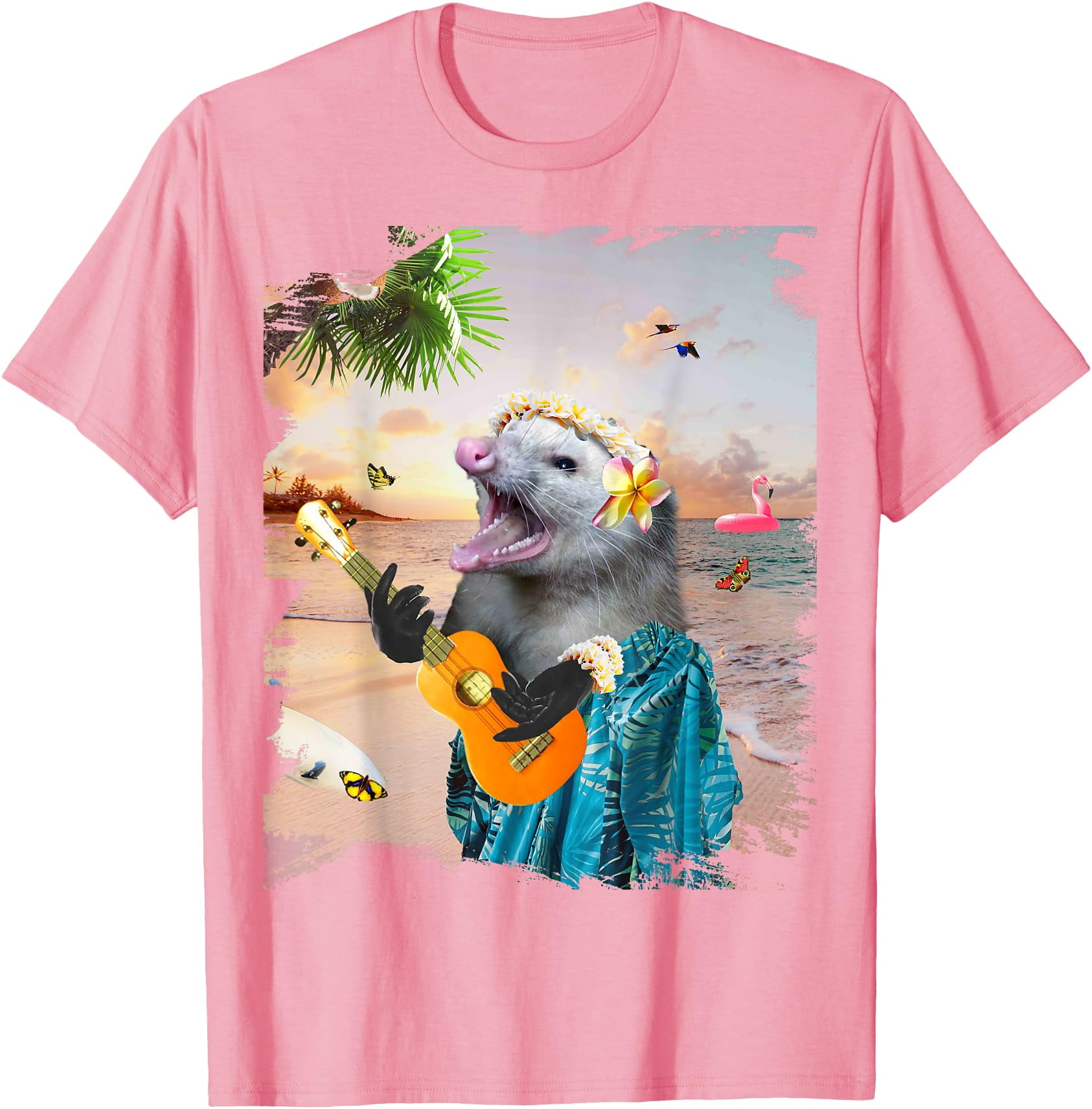 Aloha Hawaiian Possum Opossum Beach Funny Unisex T-Shirt for Men Women ...