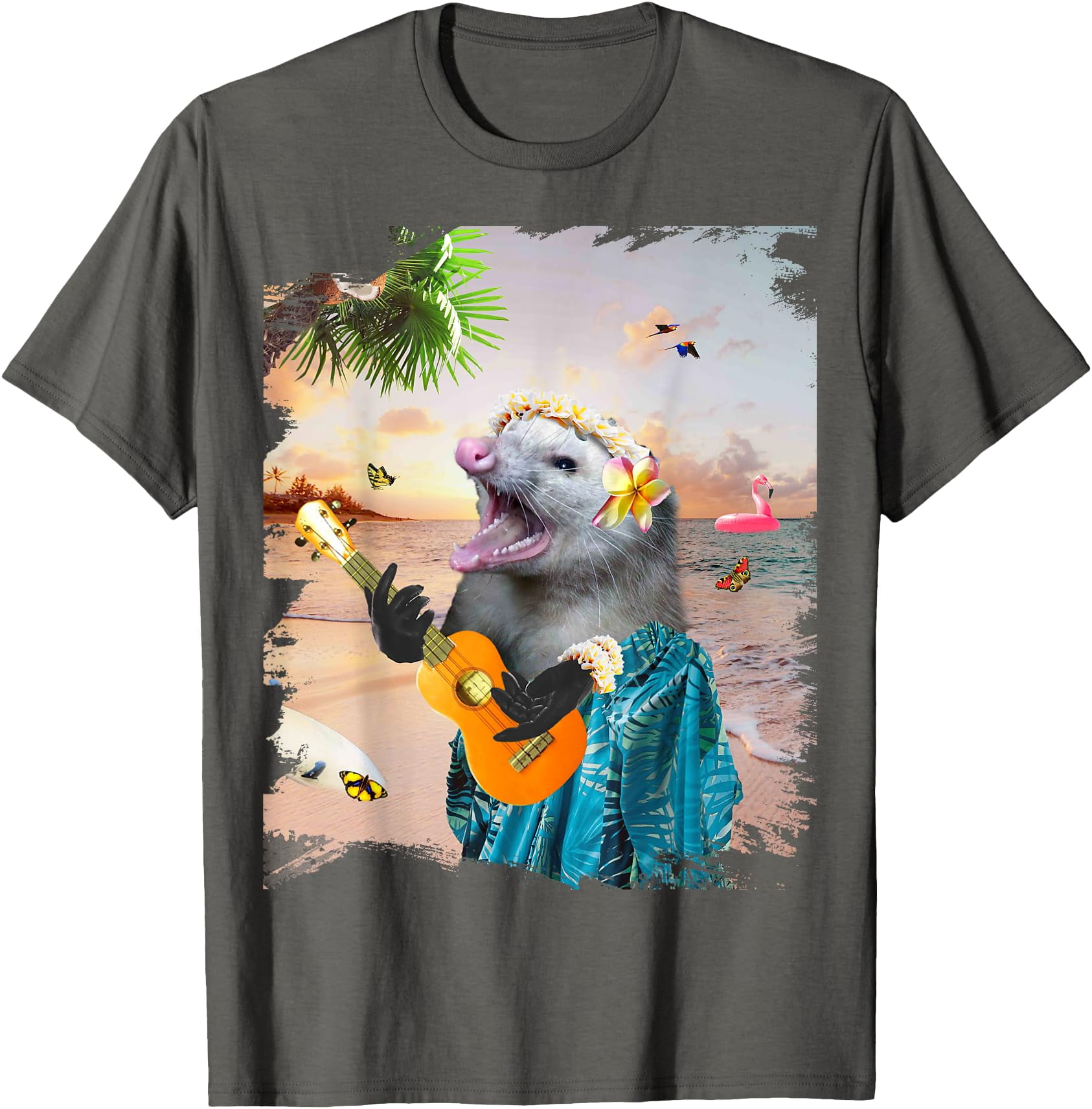 Aloha Hawaiian Possum Opossum Beach Funny Unisex T-Shirt for Men Women ...
