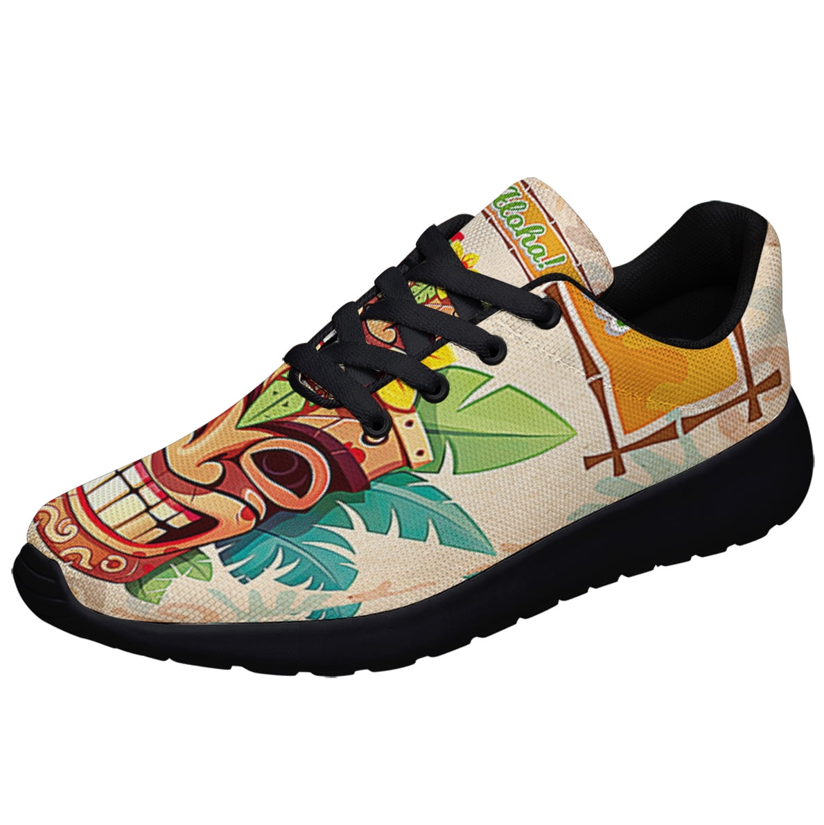 Aloha Hawaiian Tiki Luau Party Shoes Sneakers Black Size 3.5 - Walmart.com