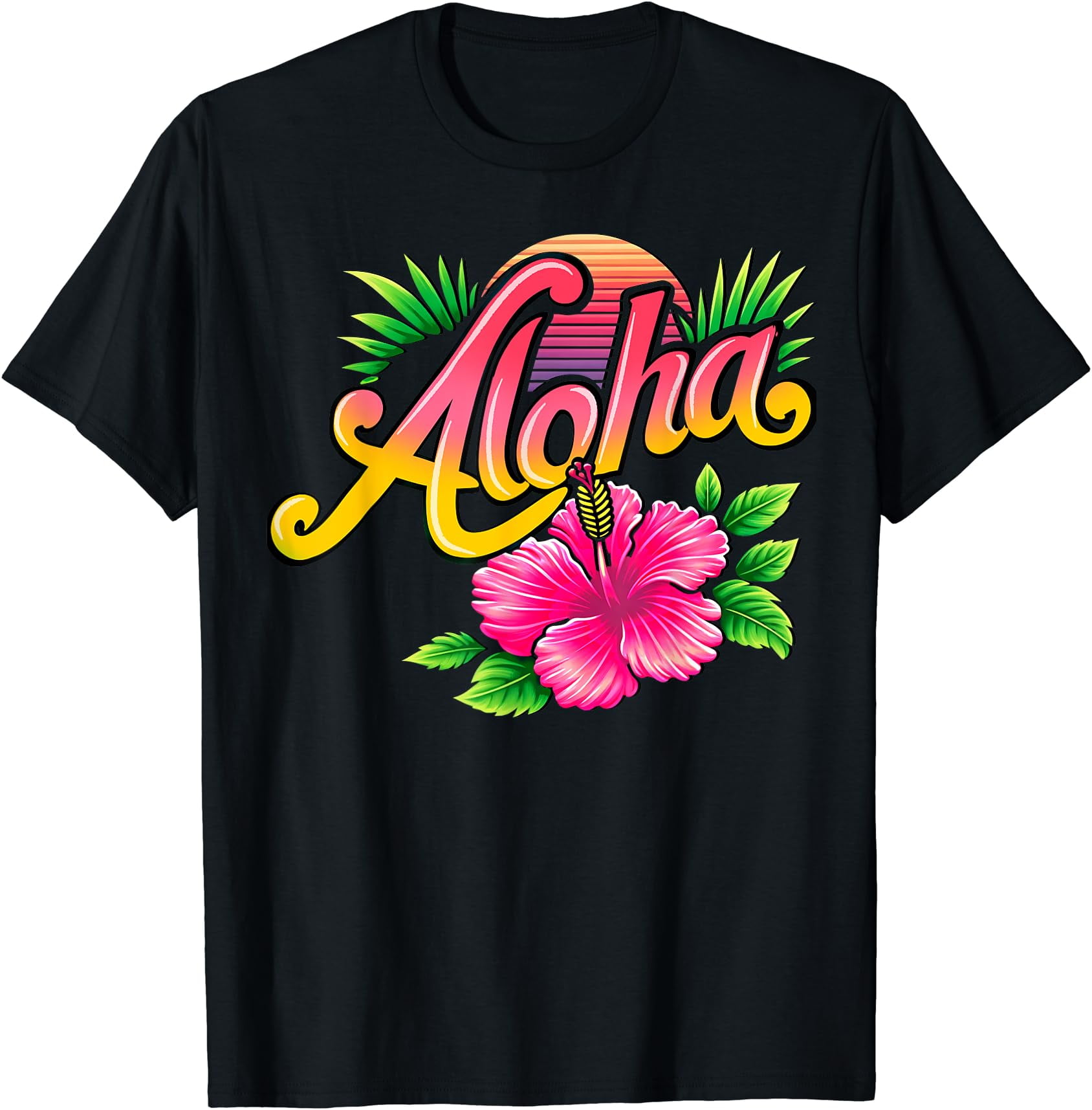 Aloha Hibiscus Flower Tee - Hawaiian Floral Essence T-Shirt, F853 ...