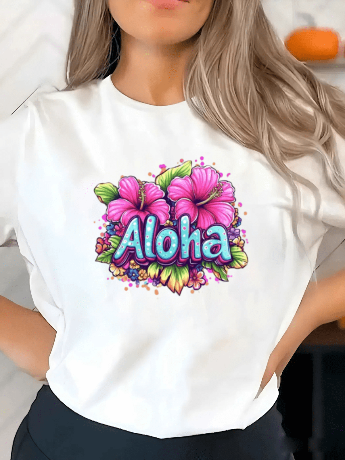 Aloha Hibiscus Flower Tropical Design Relaxing Unisex T-Shirt, for men ...