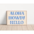 Aloha Howdy Hello Print Blue Coastal Cowgirl Wall Art Unframed Paper ...