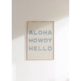 Aloha Howdy Hello Print Coastal Cowgirl Blue Text Unframed Paper Print ...