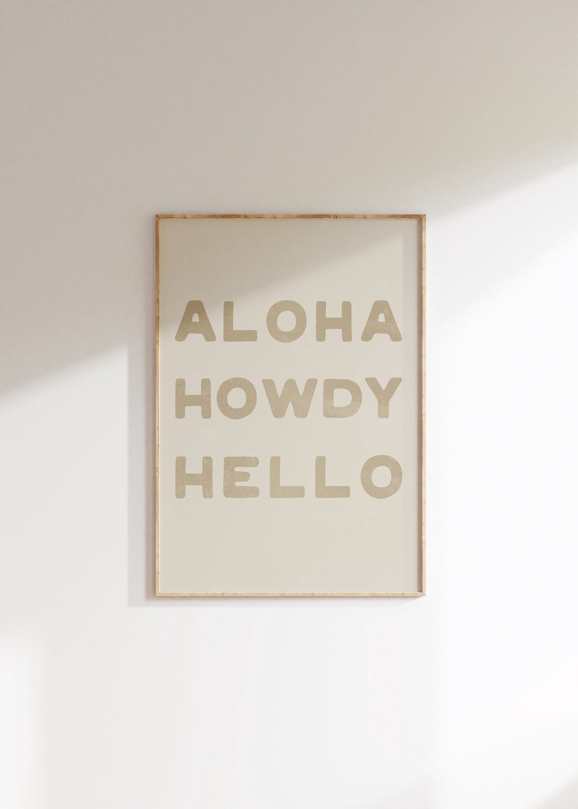 Aloha Howdy Hello Print Coastal Cowgirl Wall Art Unframed Paper Print ...