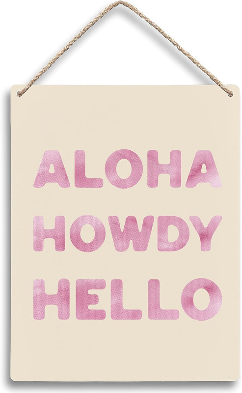 Aloha Howdy Hello Wooden Signs 6x12 inch,Howdy Sign,Preppy Wall Decor ...