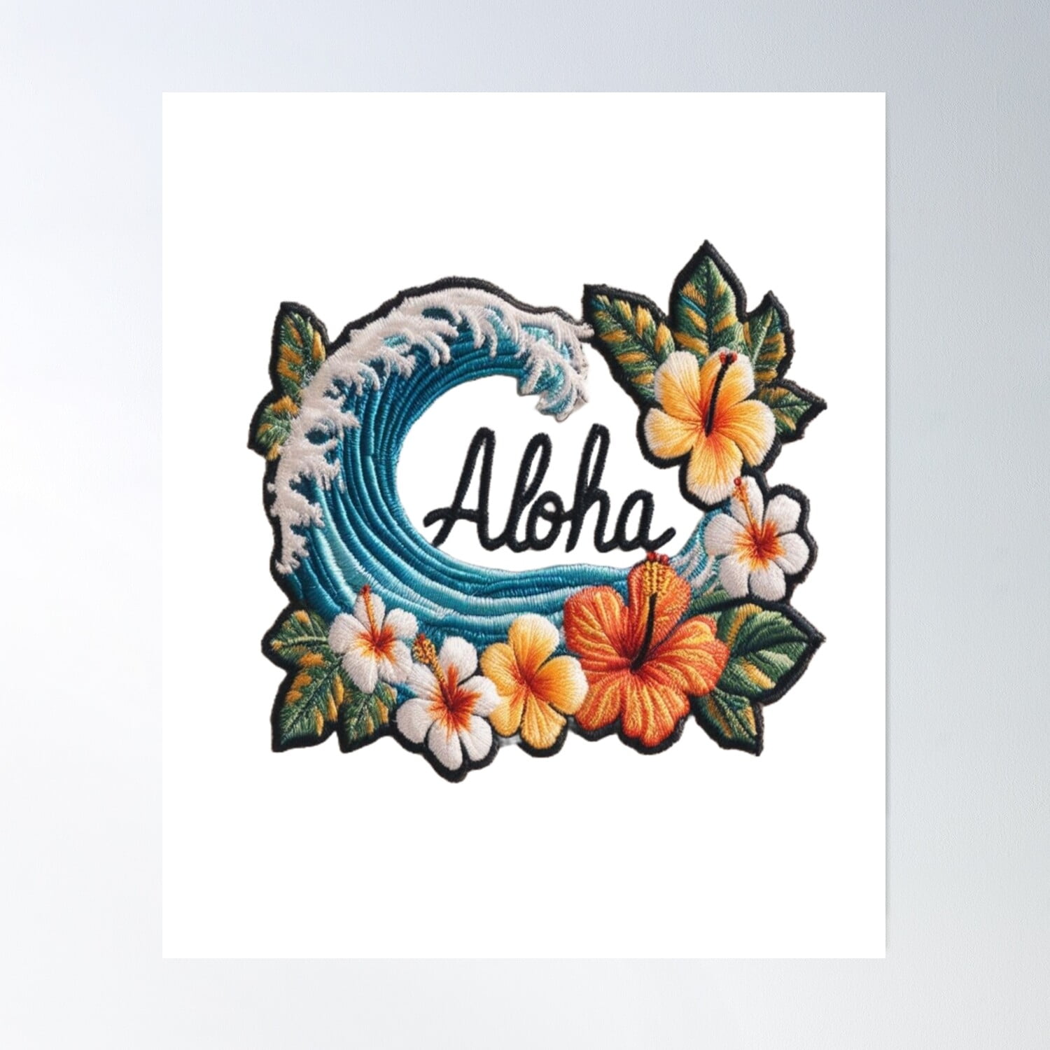 Aloha In The Curl Of A Wave Poster Wall Art, Modern Wall Decor, 16x24 ...