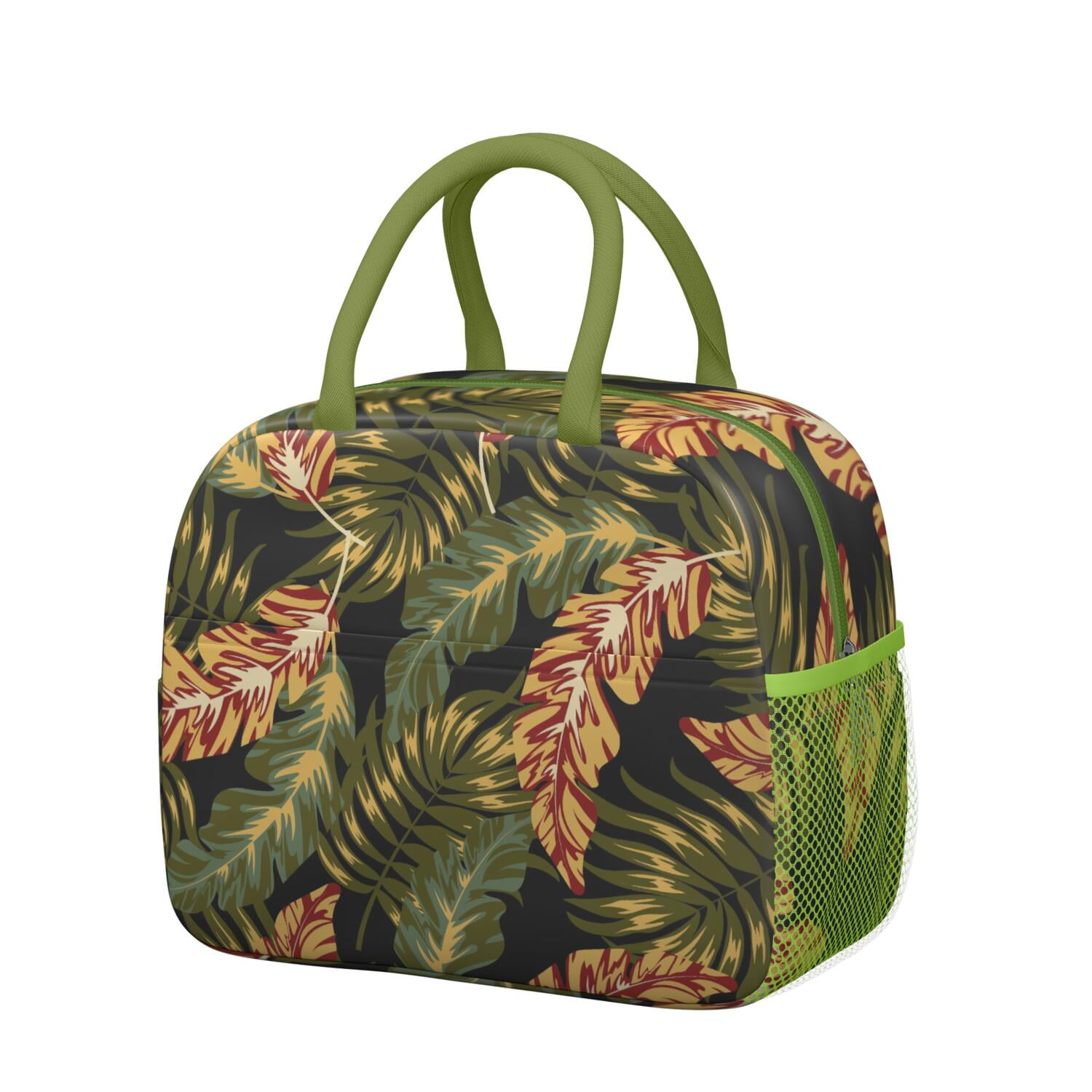 Aloha Inspired Insulated Lunch Tote - Vibrant Jungle Leaves Print ...