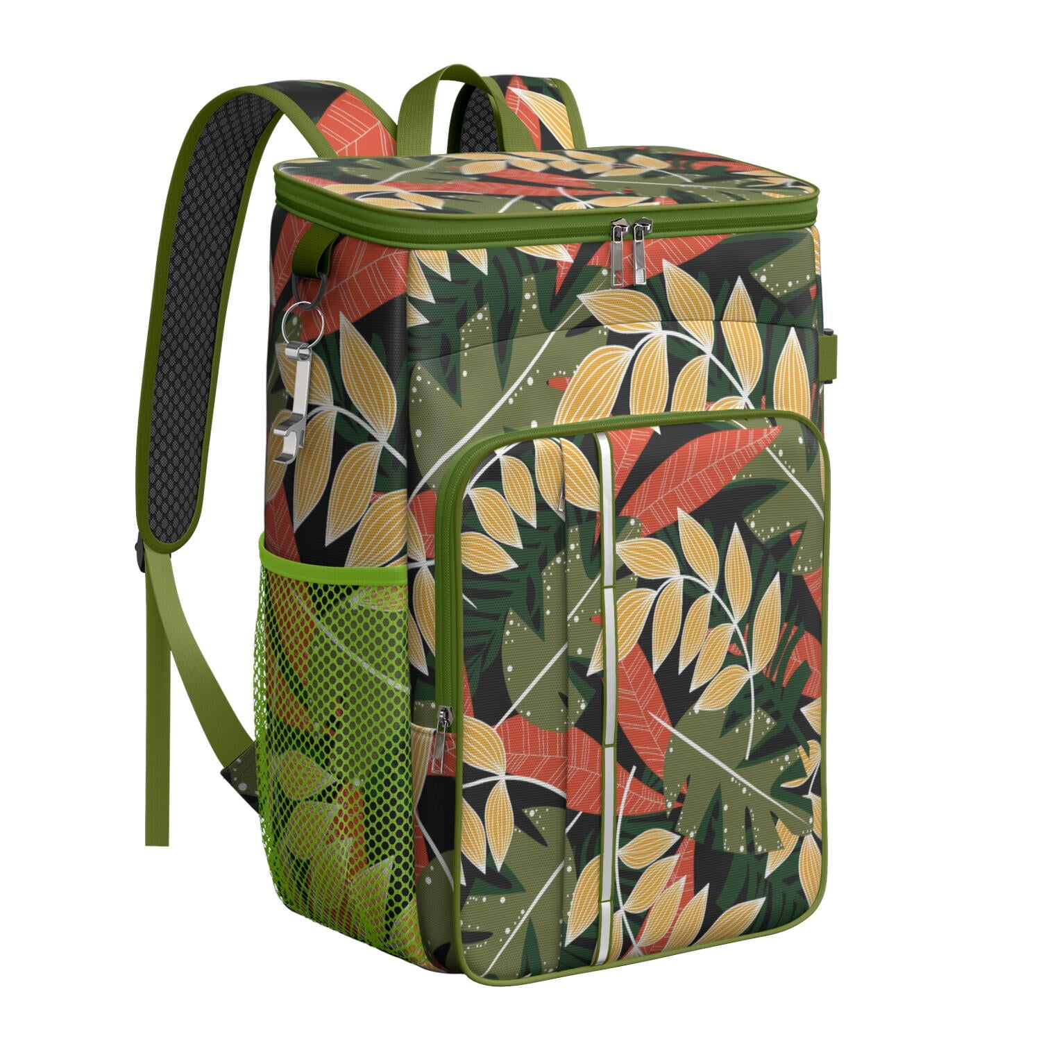 Aloha Jungle Leaves Insulated Cooler Backpack, Leakproof Lunch Bag with ...