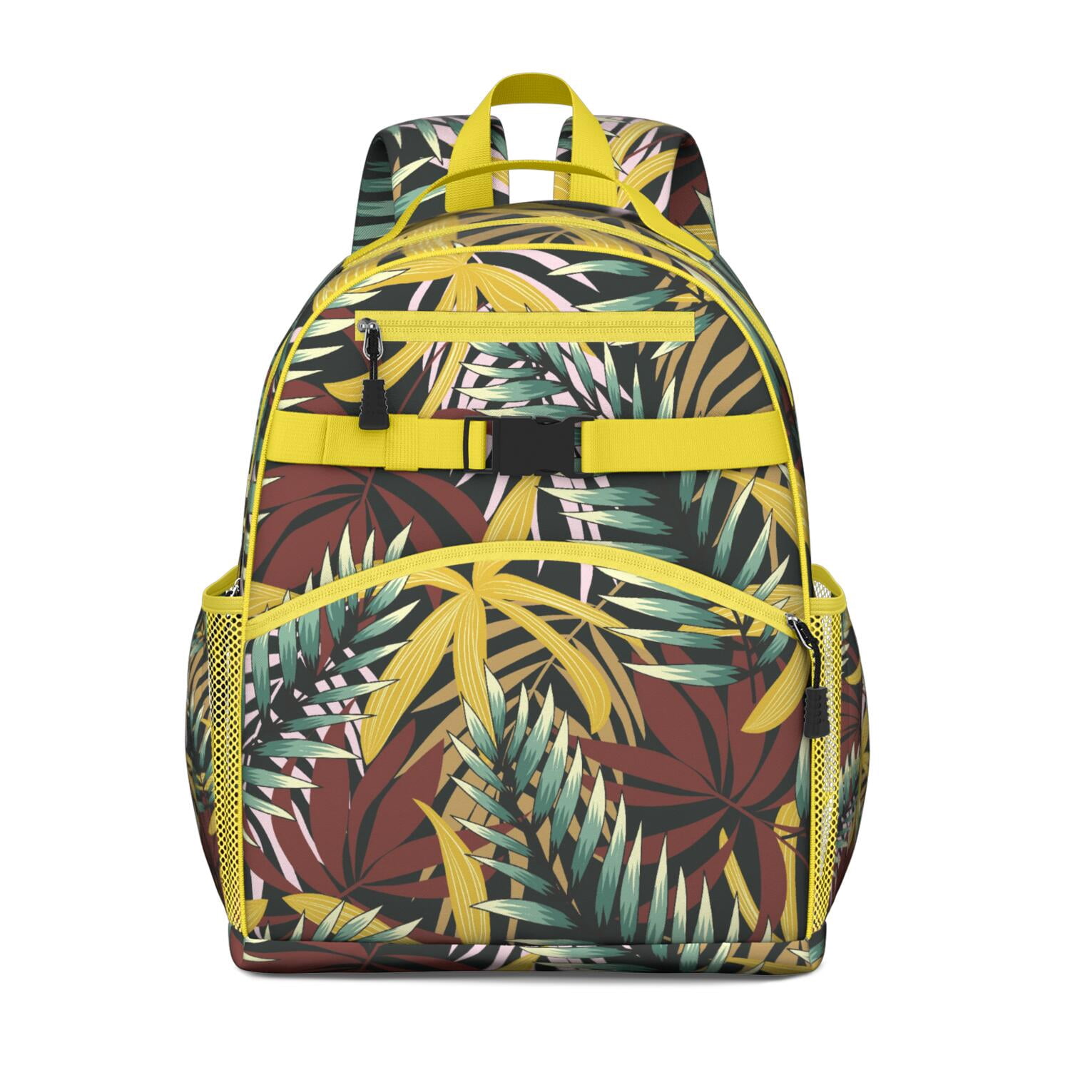 Aloha Jungle Leaves Waterproof Backpack - Breathable Padded School Bag ...