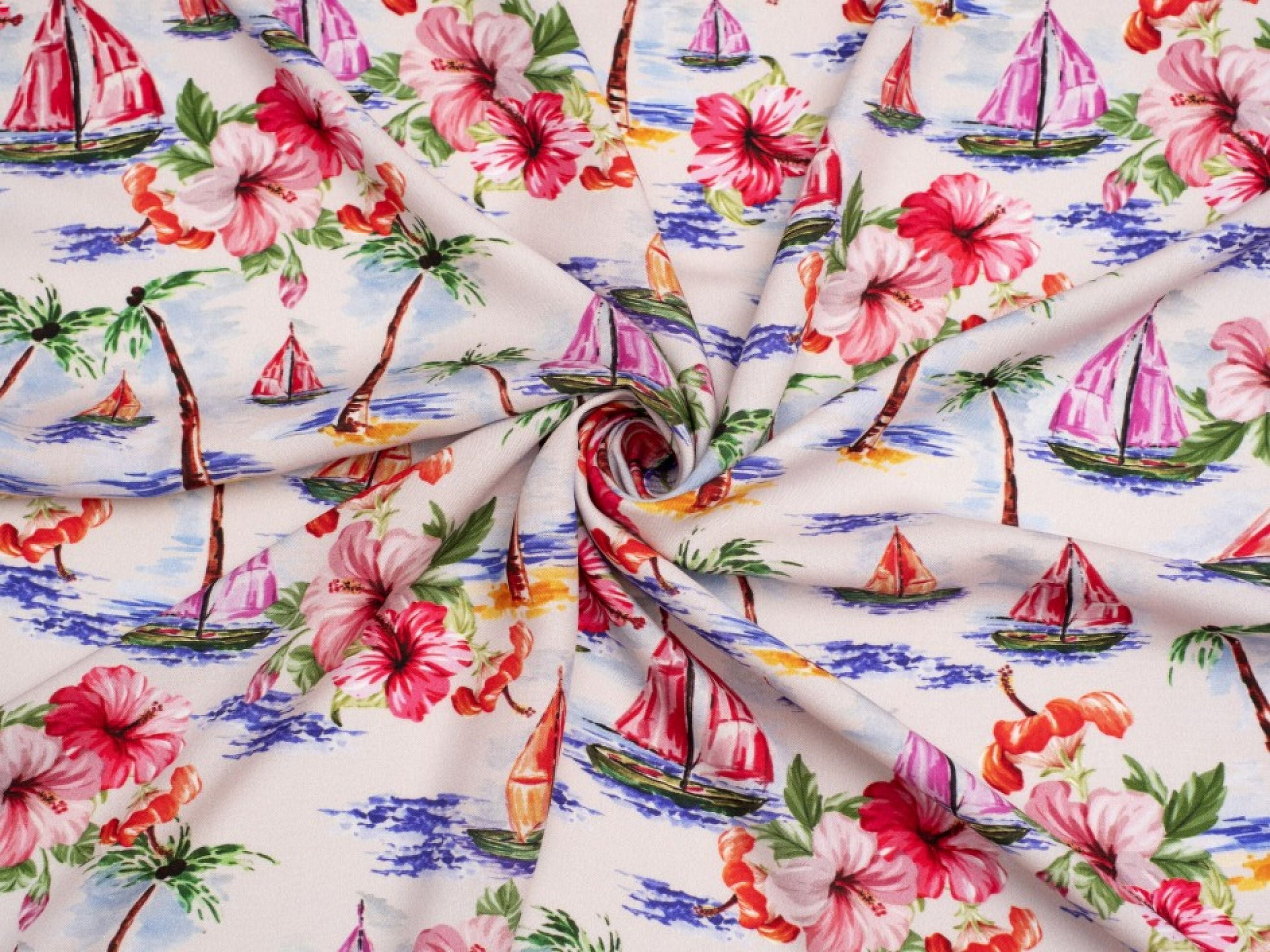 Aloha Lagoon Viscose Challis Fabric Minerva Exclusive - per yard ...