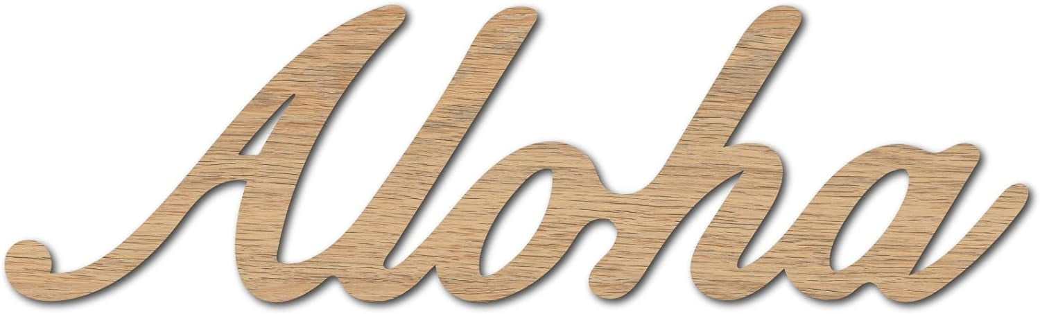 Aloha Laser Cut Wood Letter Sign Wall Decor Cutouts Unfinished Wooden ...