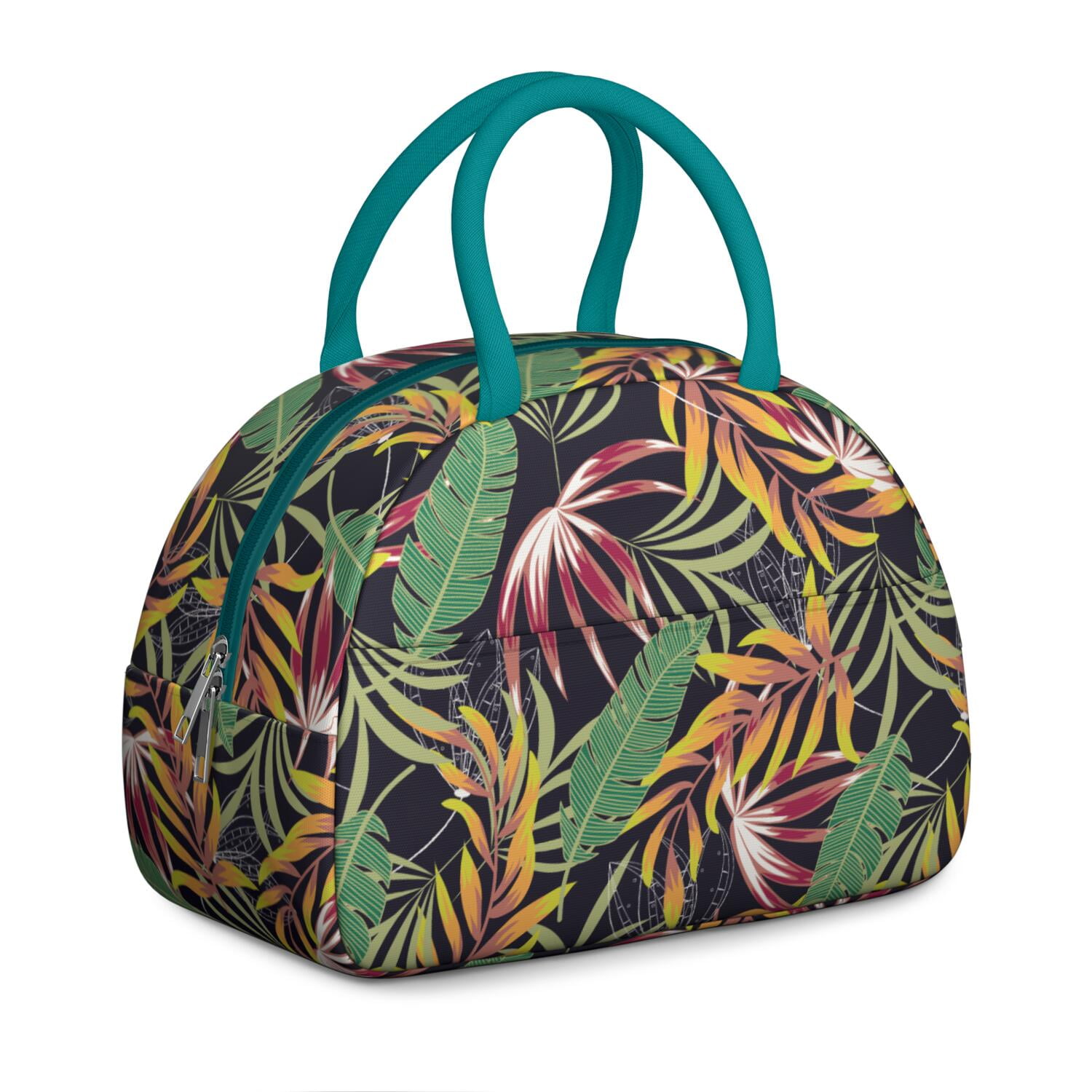Aloha Lunch Bag – Hawaiian Floral Print with Tropical Leaf Accent ...