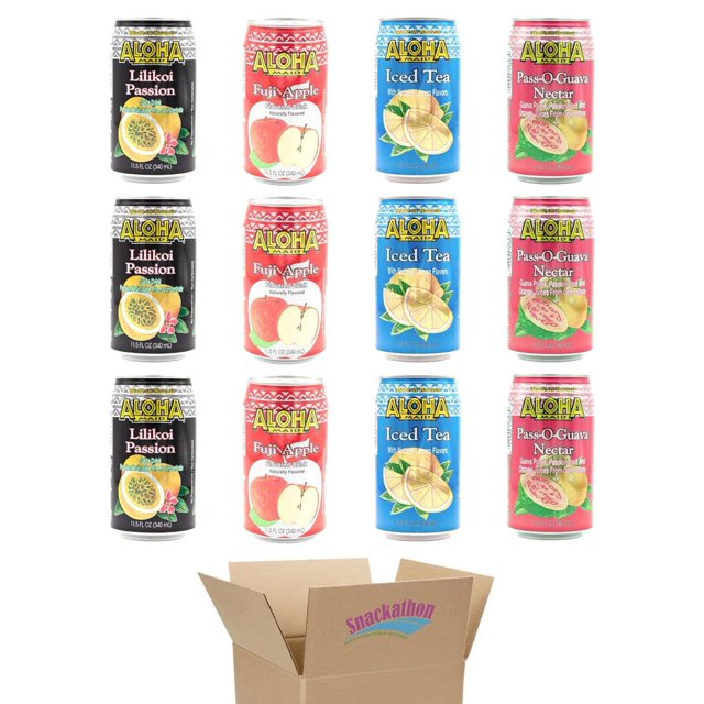 Aloha Maid Drinks, Signature Variety Pack, 4 Flavors, 3 Cans per Flavor ...