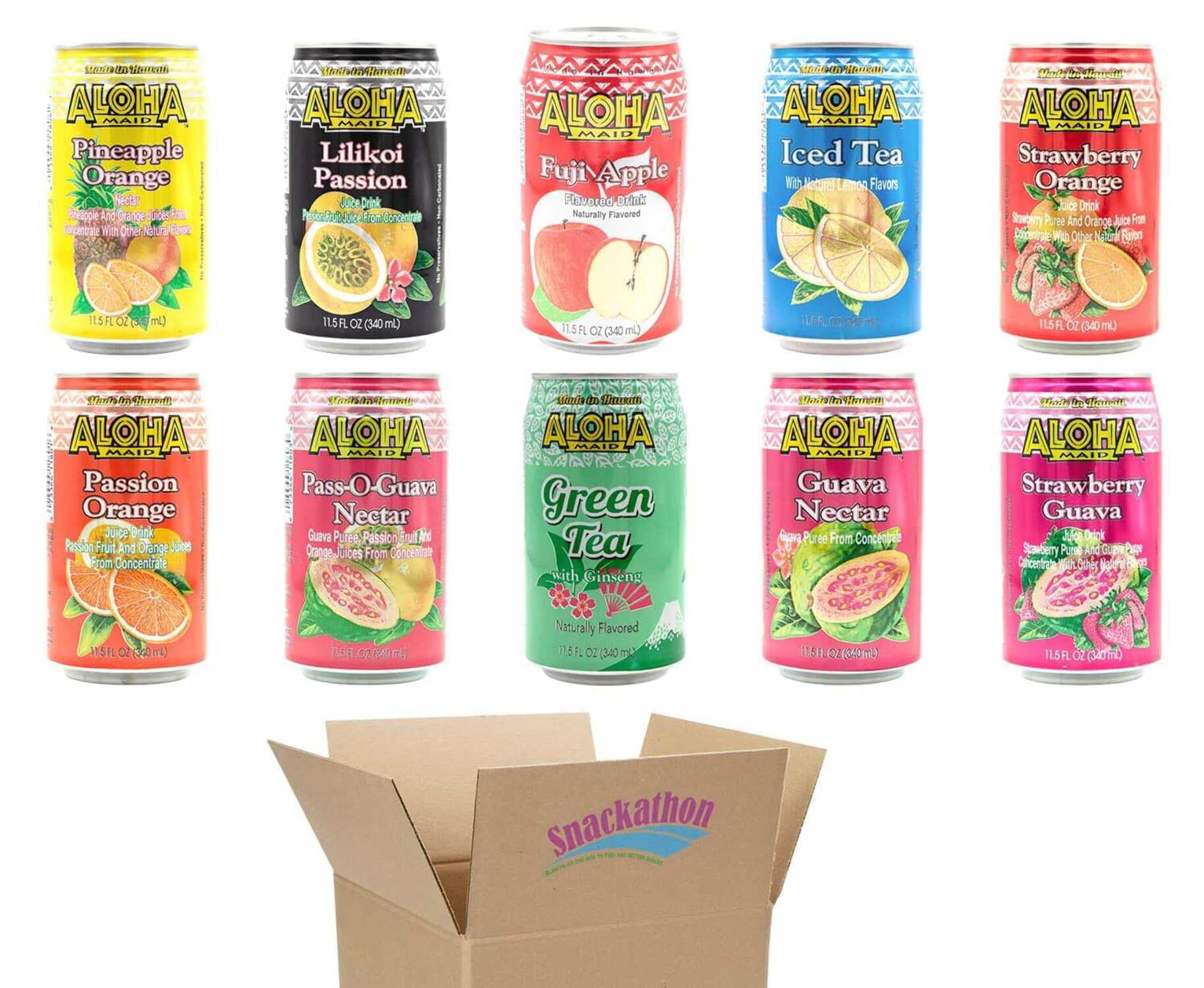 Aloha Maid Drinks Variety Pack, 10 Flavors, 1 Can per Flavor, Total 10 Cans - Walmart.com