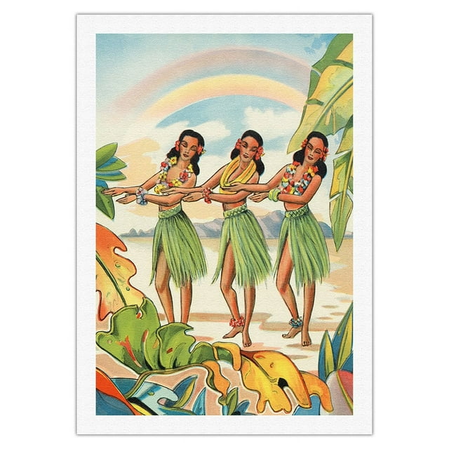 Aloha Nui Loa from Hawaii - Hula Girls - Vintage Hawaiian Airbrush Art ...