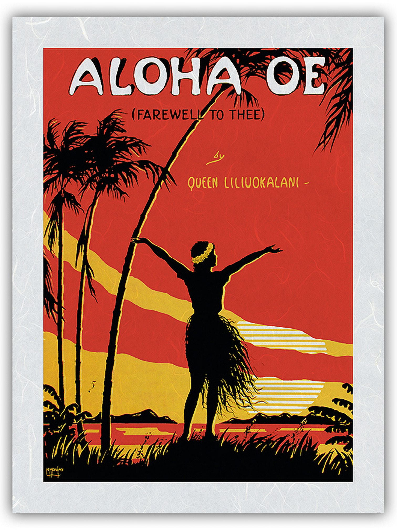 Aloha Oe (Farewell to Thee) - Famous Song Written by Queen Lili'uokalani of Hawaii - Vintage ...