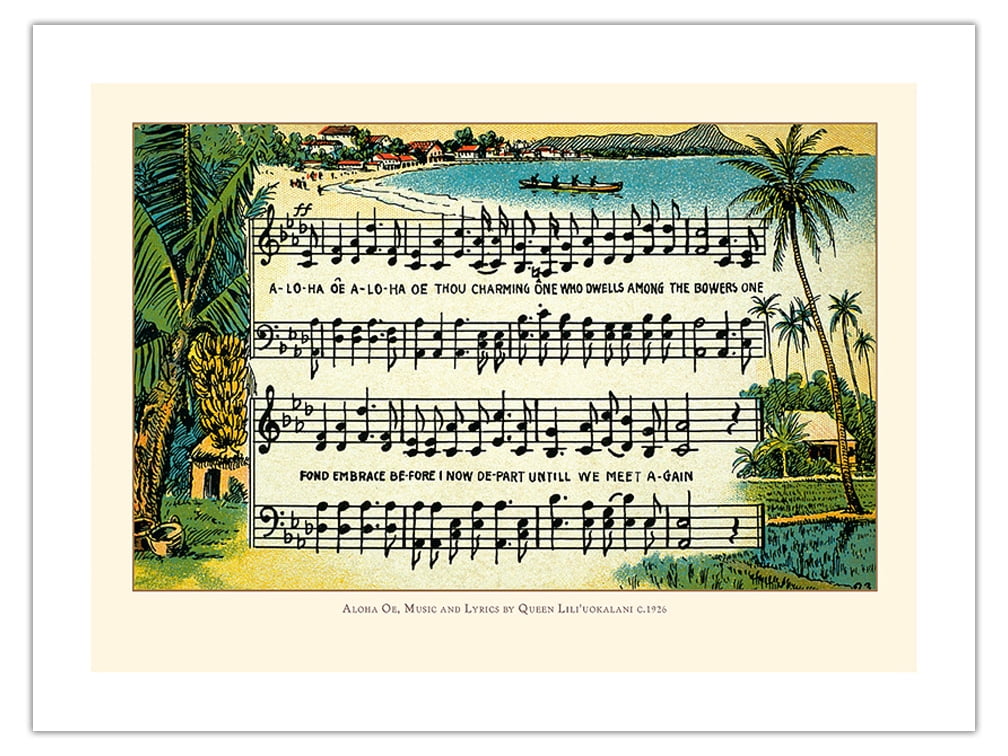 Aloha ‘Oe (Farewell to Thee) Lyrics - Composed by Queen Liliuokalani ...