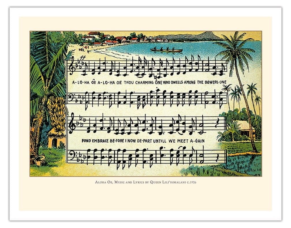 Aloha ‘Oe (Farewell to Thee) Lyrics - Composed by Queen Liliuokalani ...