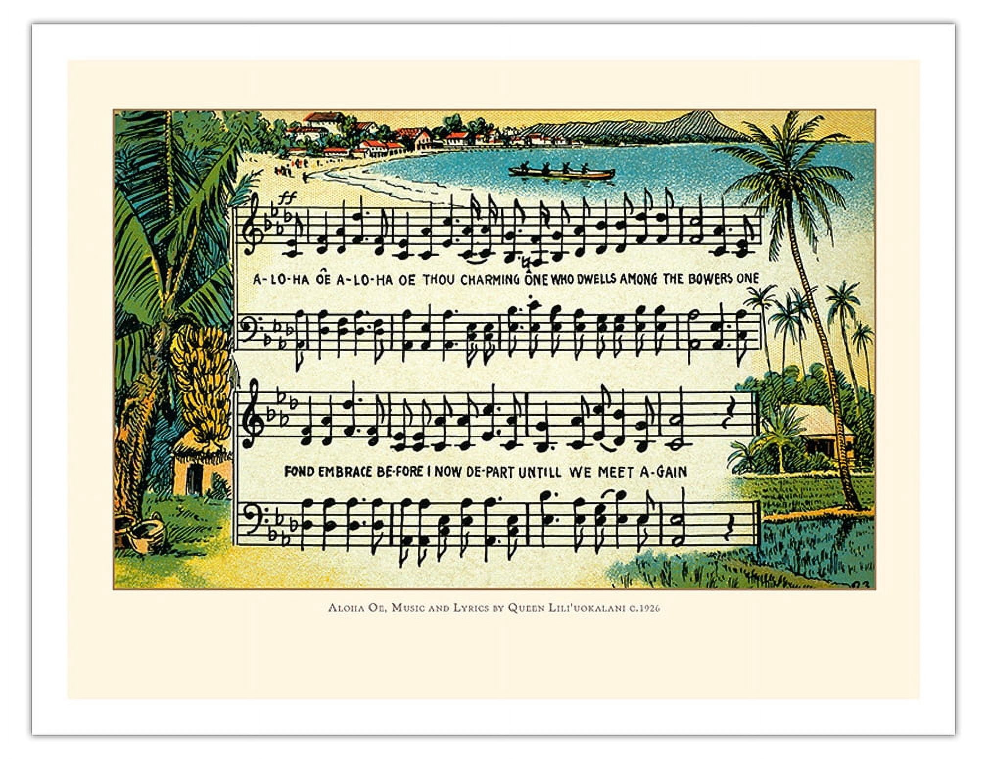 Aloha ‘Oe (Farewell to Thee) Lyrics - Composed by Queen Liliuokalani ...