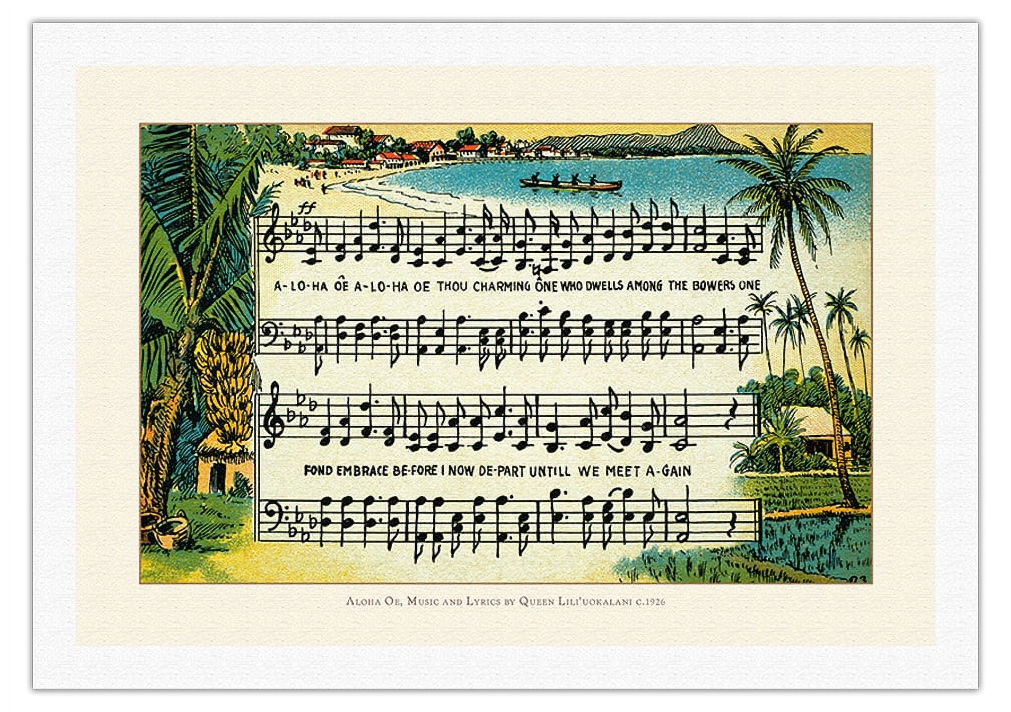 Aloha ‘Oe (Farewell to Thee) Lyrics - Composed by Queen Liliuokalani ...