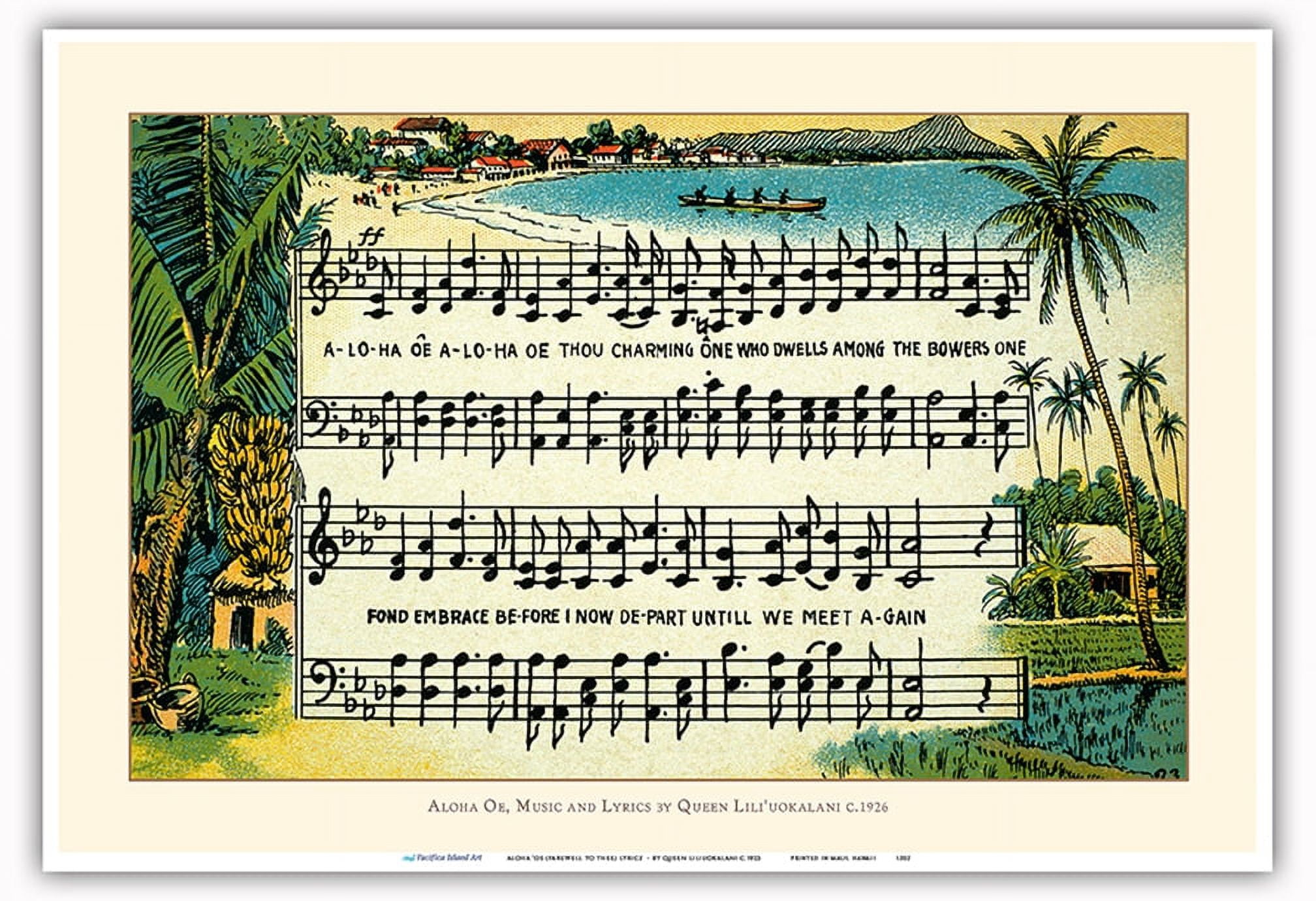 Aloha ‘Oe (Farewell to Thee) Lyrics - Composed by Queen Liliuokalani ...