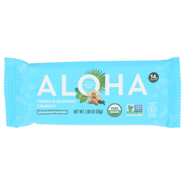 Aloha Organic Vanilla Almond Crunch Plant-Based Protein Bar 1.98 oz ...