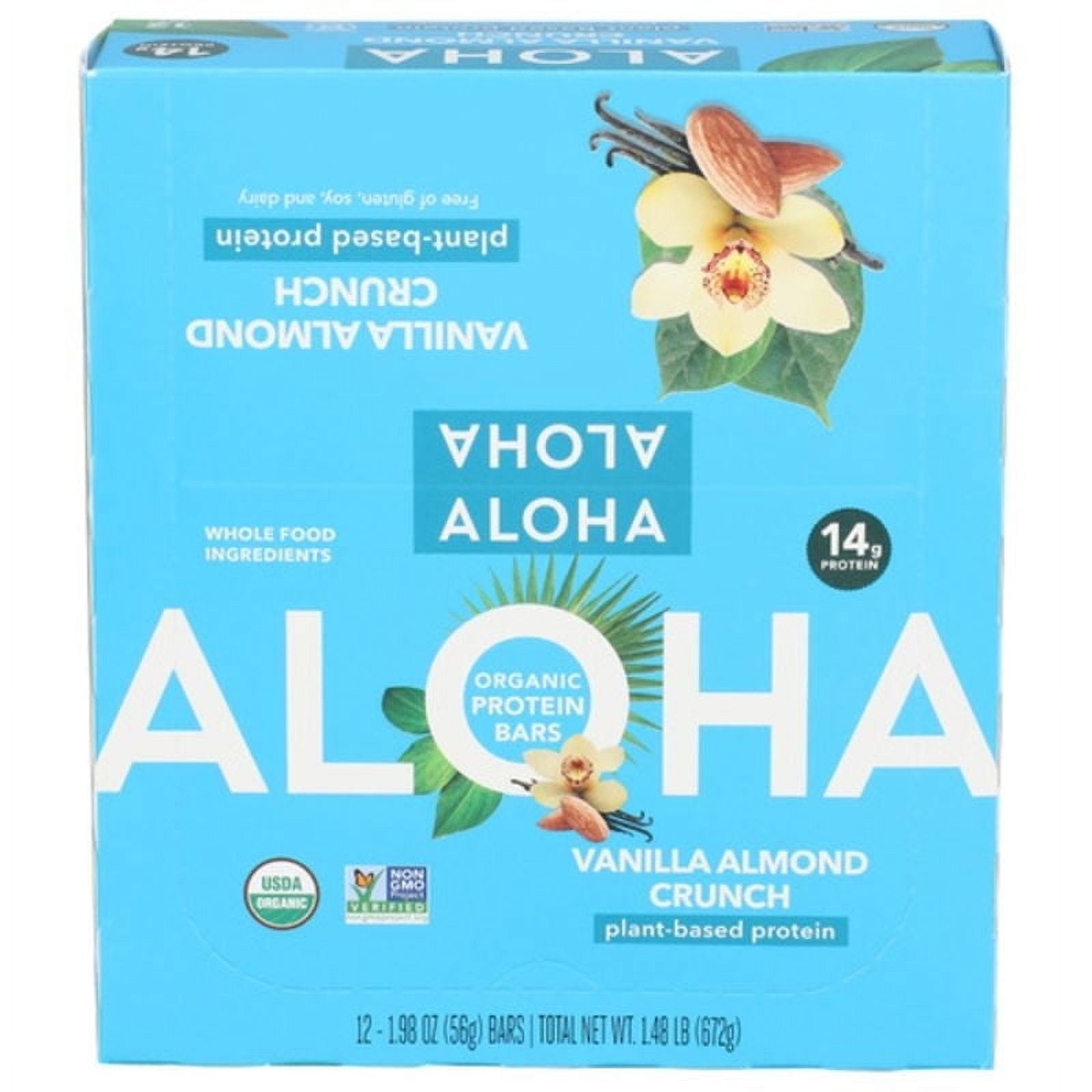 Aloha Organic Vanilla Almond Crunch Plant-Based Protein Bar 12 ct ...