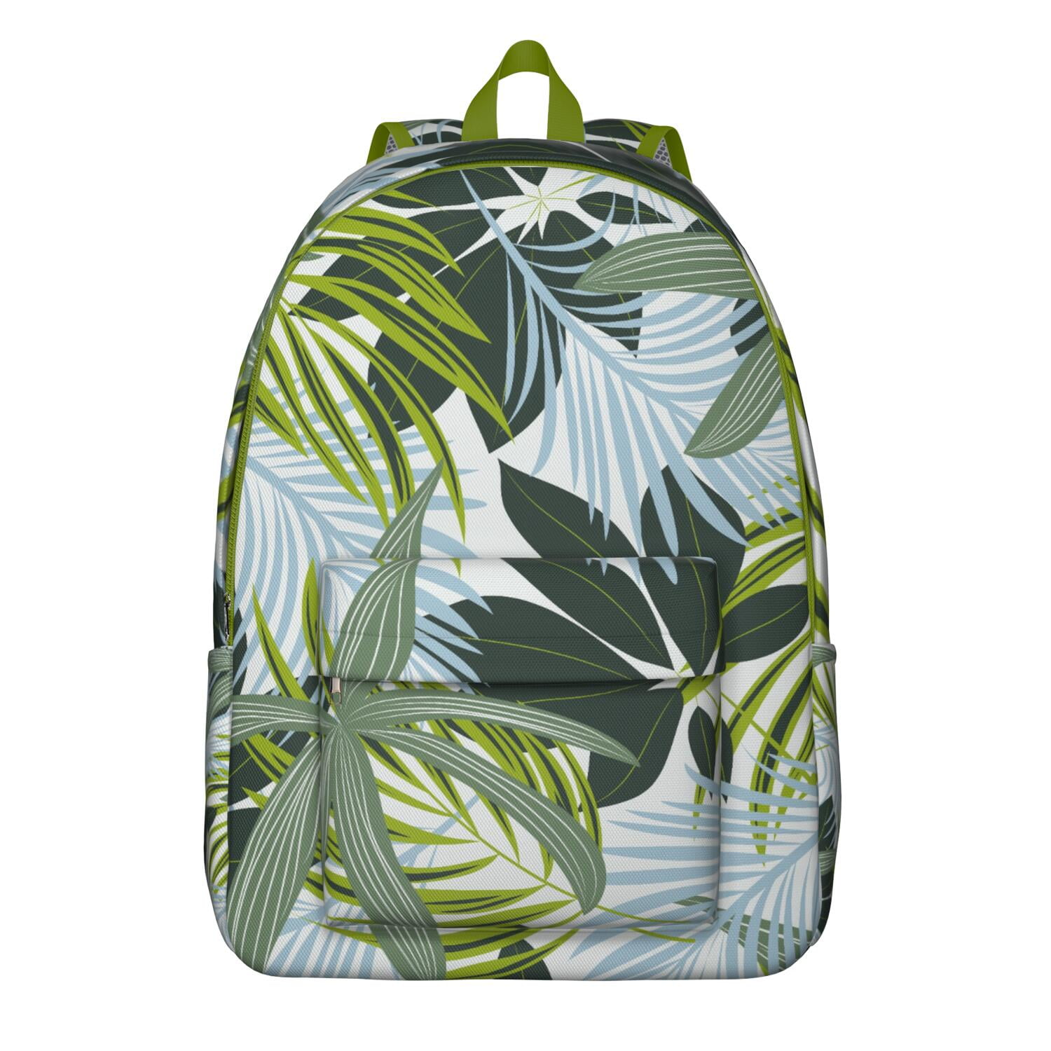 Aloha Palm Leaf Backpack, Hawaiian Tropical Plant School Bag with ...