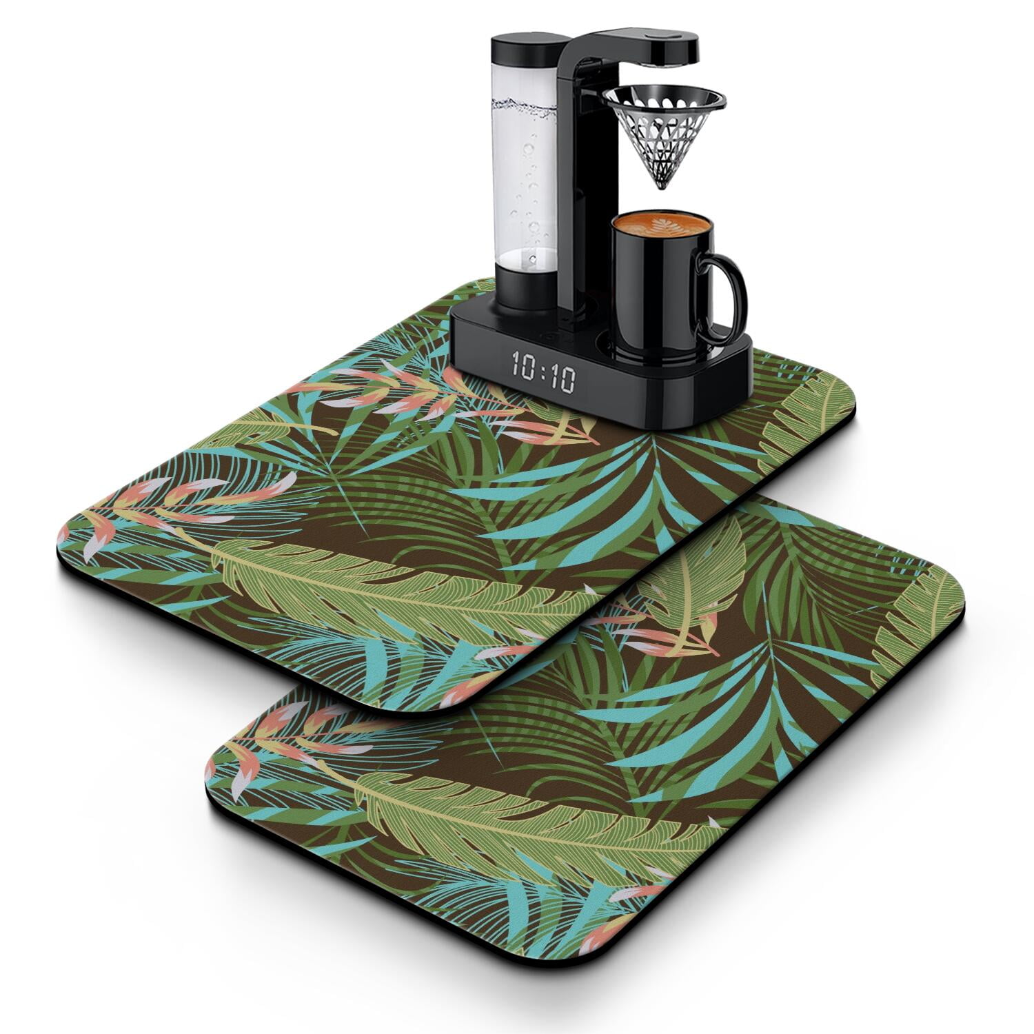 Aloha Palm Leaf Coffee Maker Mat 2 Pack Summer Vibes, 4-Layer ...