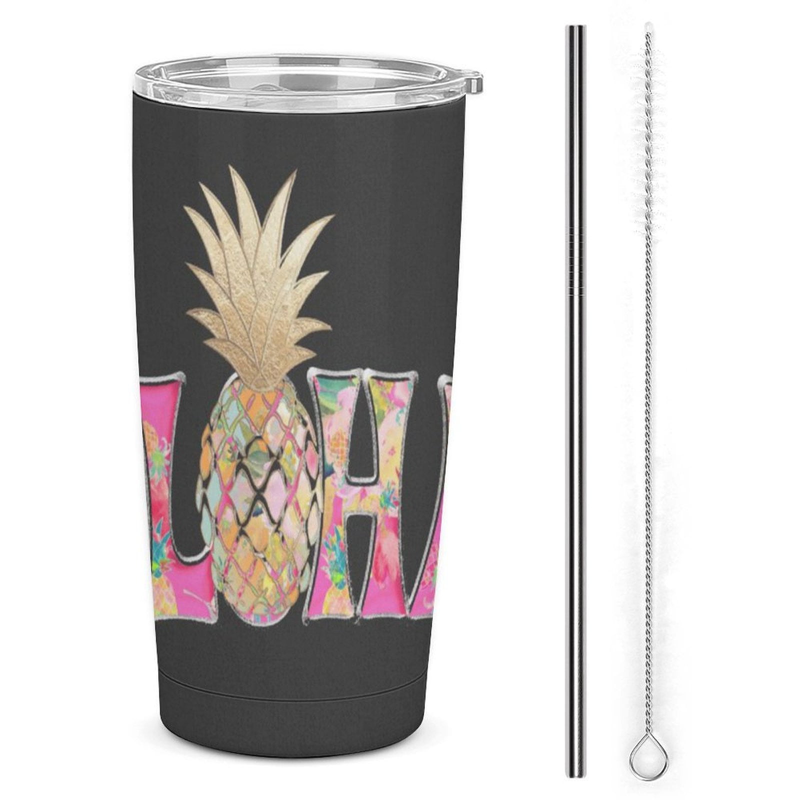 Aloha Pineapple 20oz Tumbler with Straw,Insulated Leak Proof Double ...
