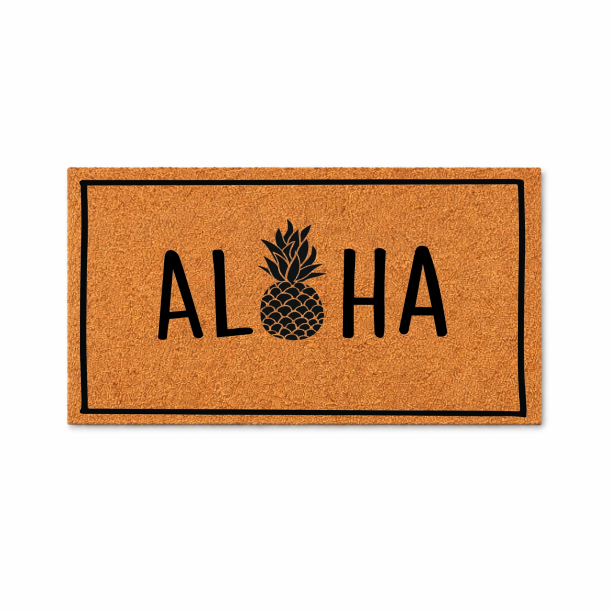 Aloha Pineapple Doormat, Tropical Welcome Entryway Door Mat, Non Slip ...