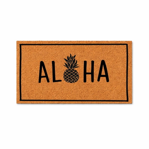 Aloha Pineapple Doormat, Tropical Welcome Entryway Door Mat, Non Slip ...