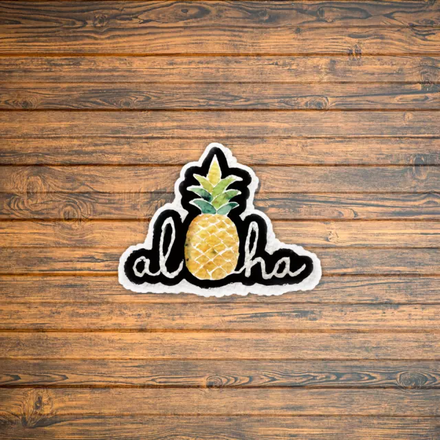 Aloha Pineapple Sticker - Tropical Fruit Decal For Laptops, Water Bottles, Jourphone Decal Water ...
