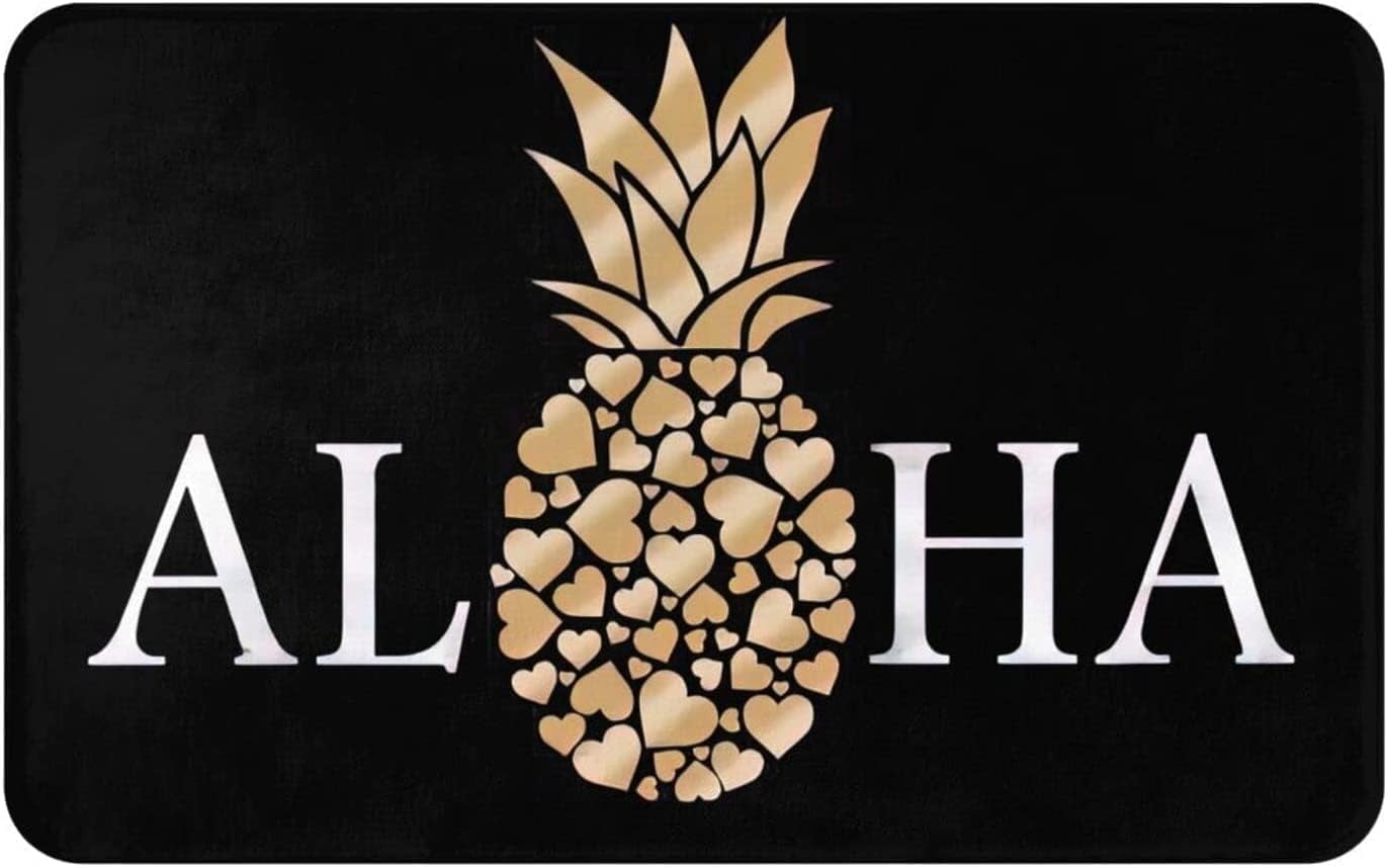 Aloha Pineapple1 Door Mat Welcome Mats Indoor Absorbs Mud Doormat Anti ...