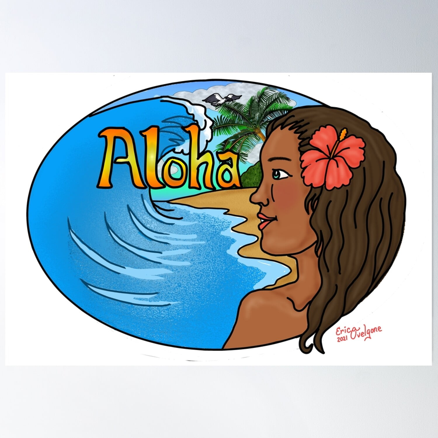 Aloha Poster Wall Art, Modern Wall Decor, 16x24 UNFRAMED - Walmart.com