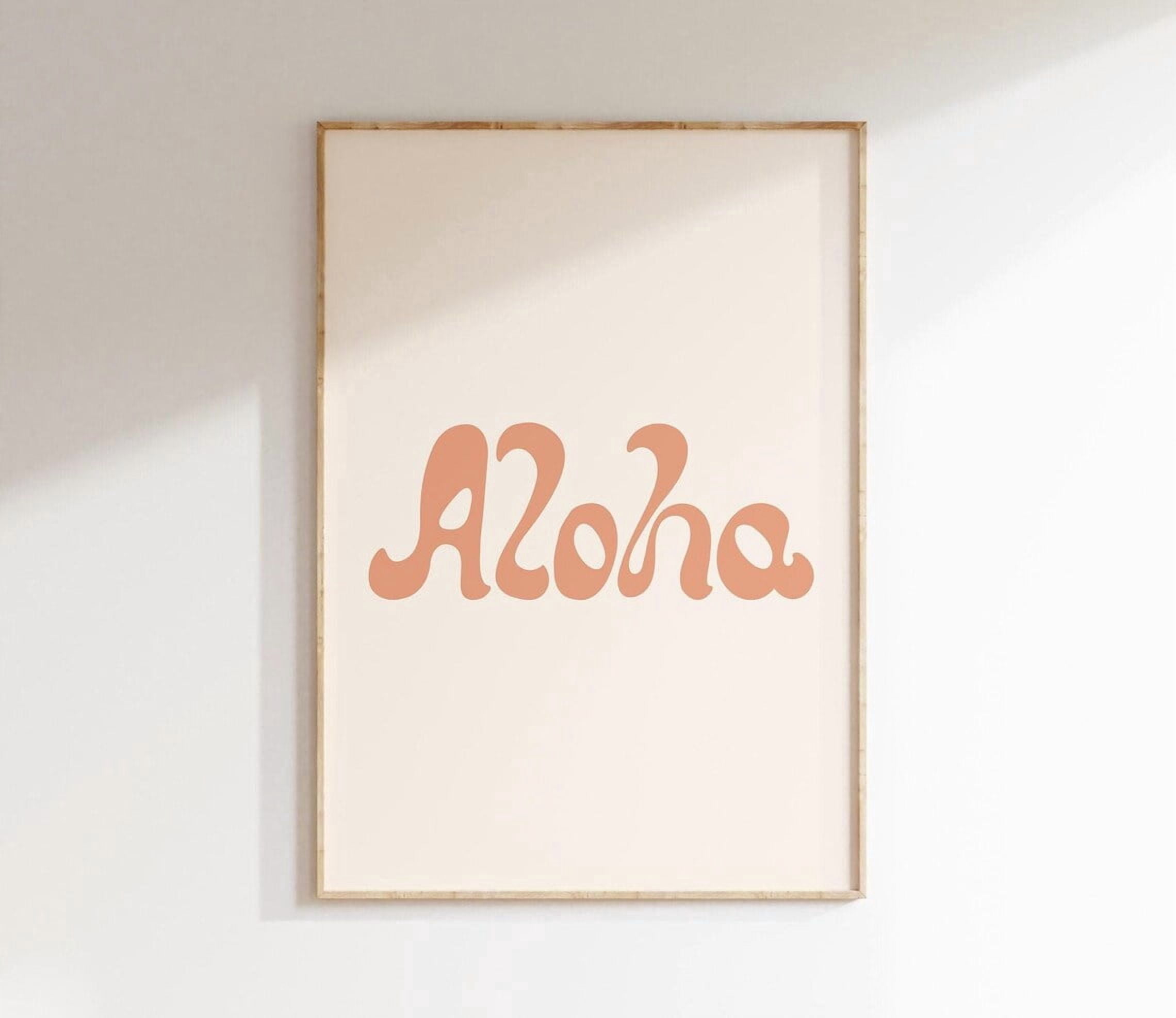 Aloha Print Beach House Wall Art Aloha Typography Print Minimalist ...